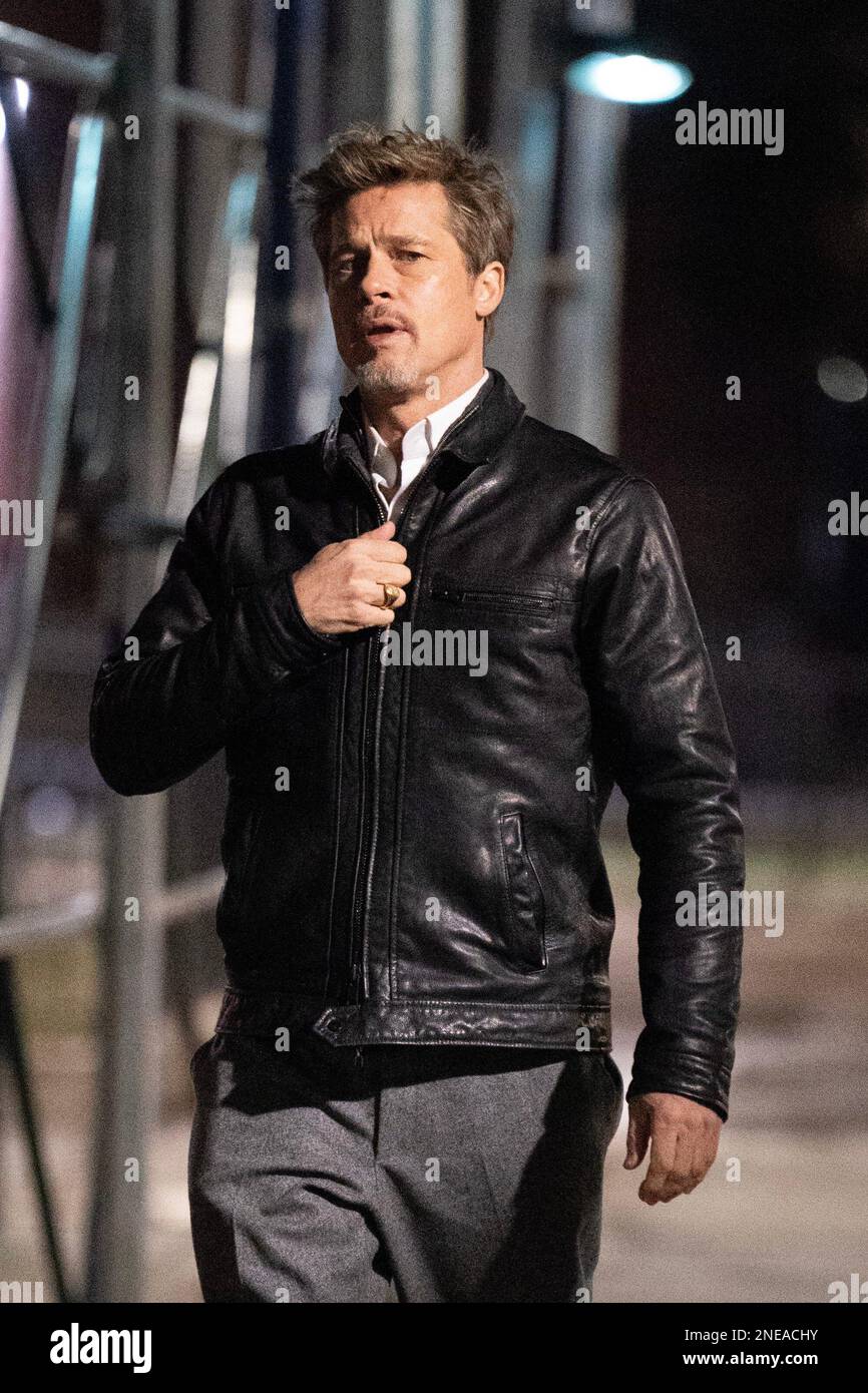 New York, NY, USA. 15th Feb, 2023. Brad Pitt on location for WOLFS ...