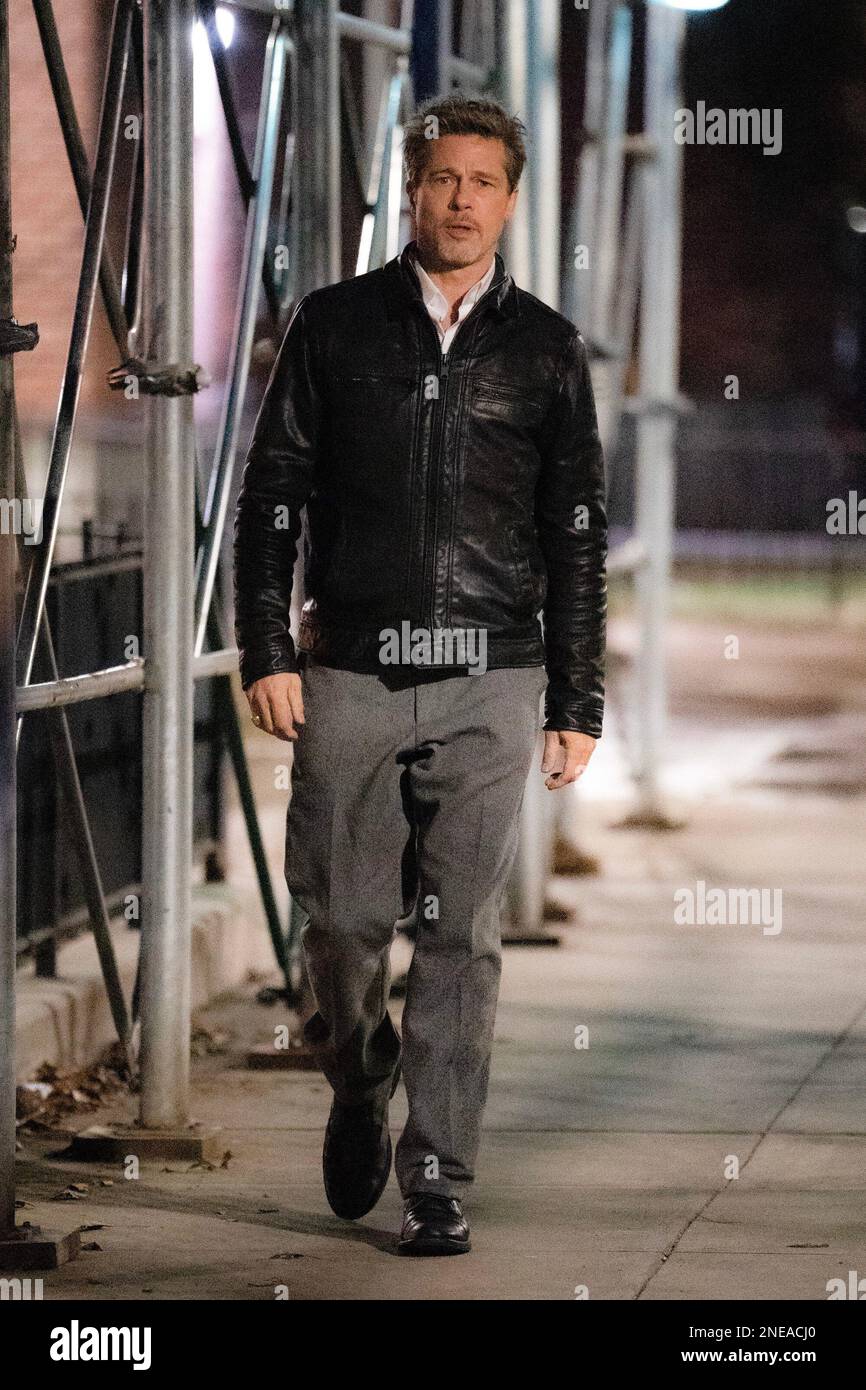 New York, NY, USA. 15th Feb, 2023. Brad Pitt on location for WOLFS ...