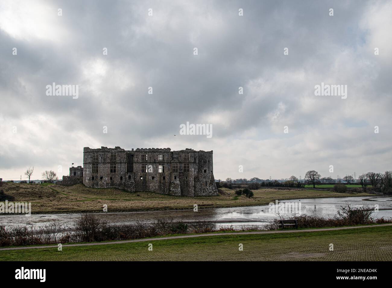 Carew castle and tidal mill Pembrokeshire Stock Photo - Alamy
