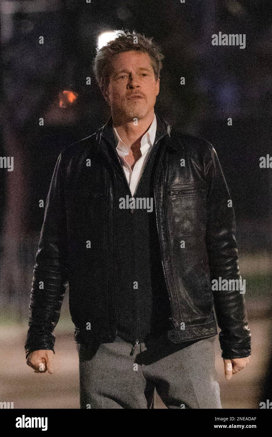 New York, NY, USA. 15th Feb, 2023. Brad Pitt on location for WOLFS ...