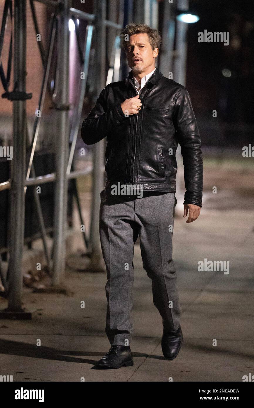 New York, NY, USA. 15th Feb, 2023. Brad Pitt on location for WOLFS ...