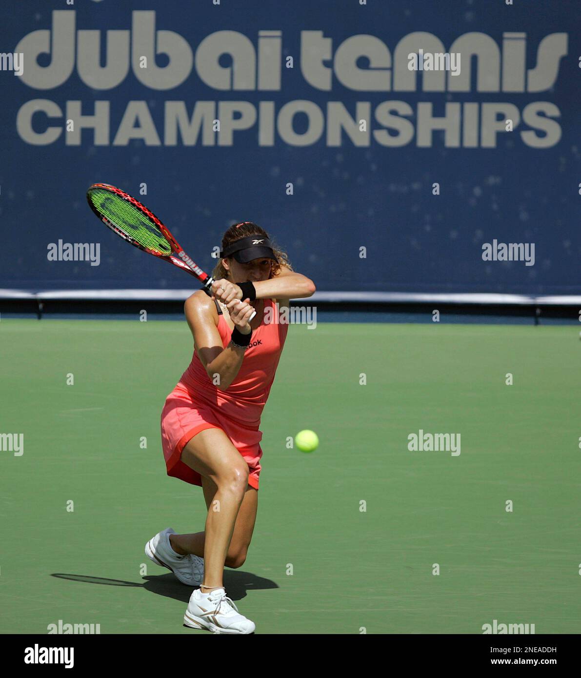 Israel's Shahar Peer returns the ball to Denmark's Caroline Wozniacki ...
