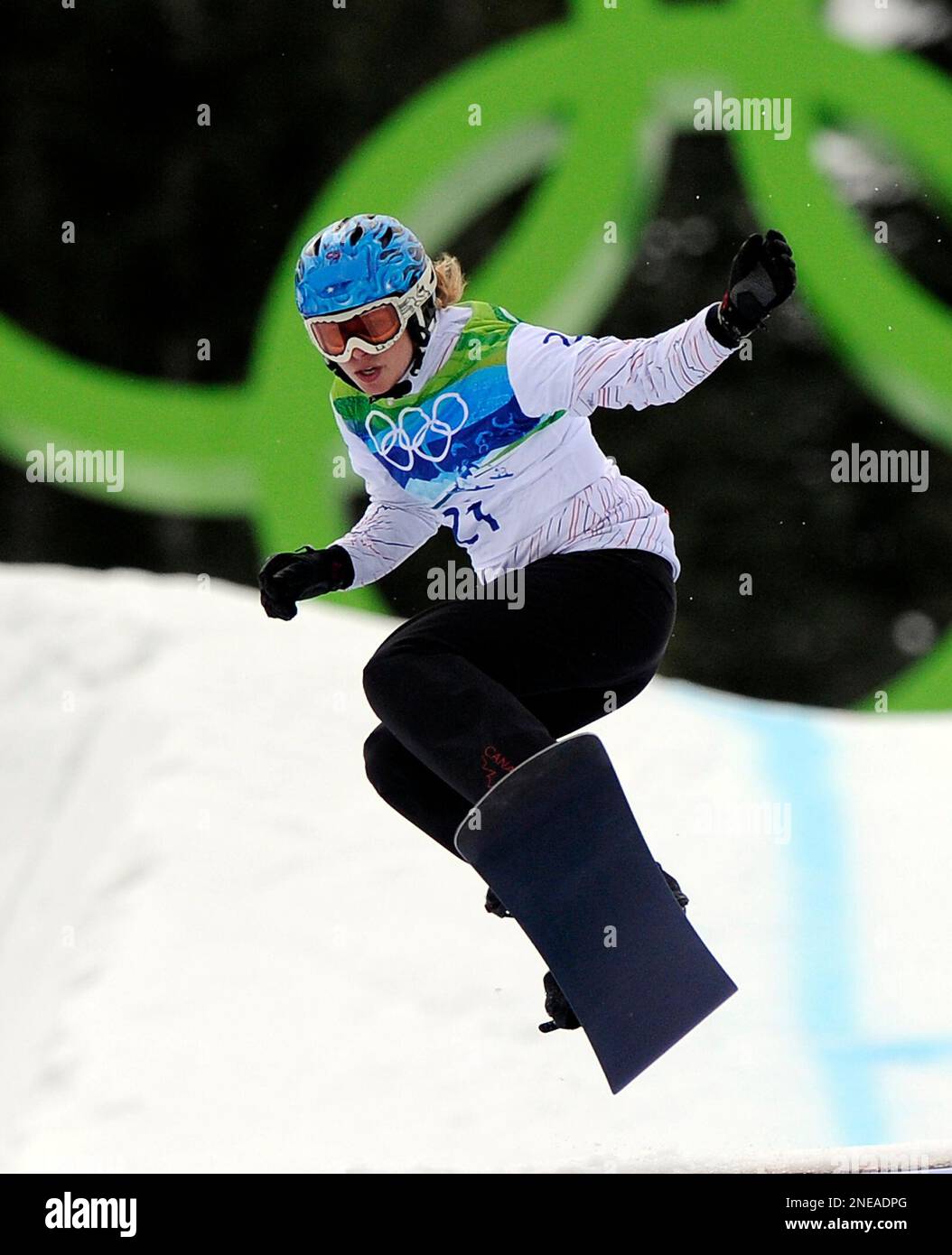 Dominique Maltais of Canada during the ladies snowboardcross at the ...