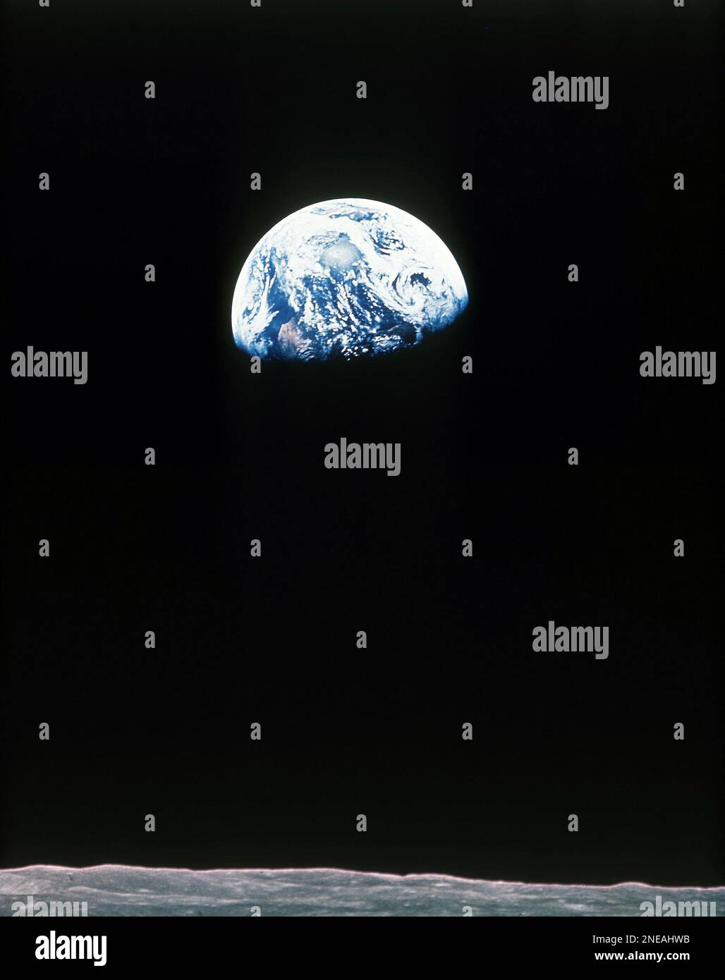 View of the earth from the moon, taken from Apollo 11 in July of 1969 ...