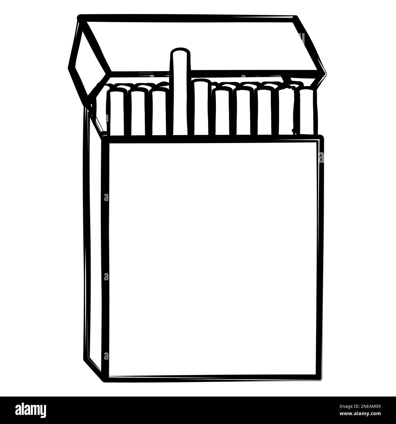 Outlined open full pack with cigarettes in sketch style isolated on ...