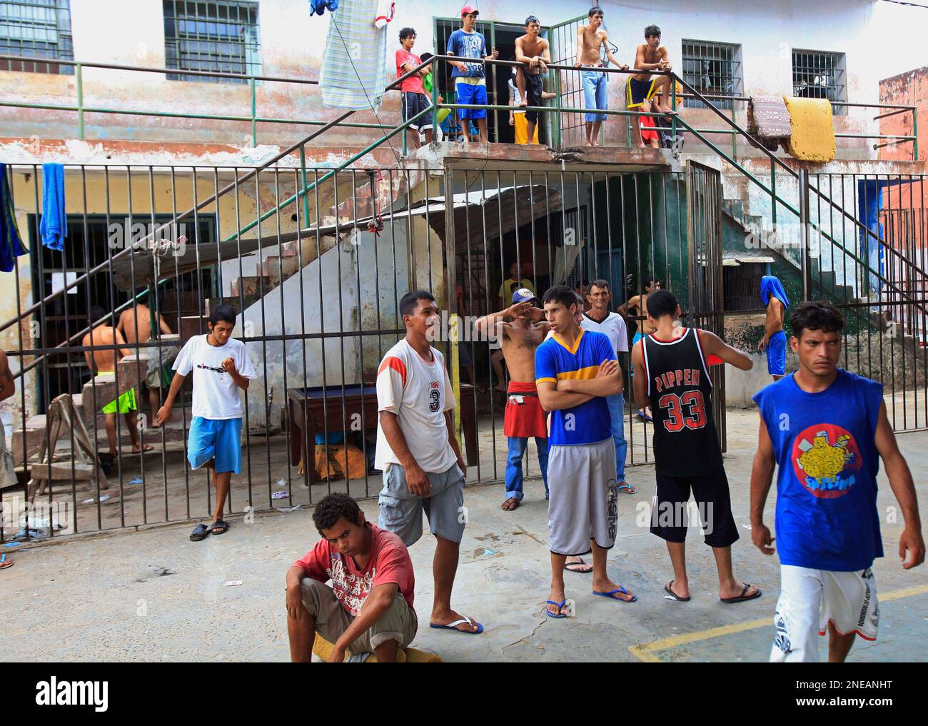 Inmates are seen at Tacumbu prison in Asuncion, Monday, Feb. 15, 2010 ...