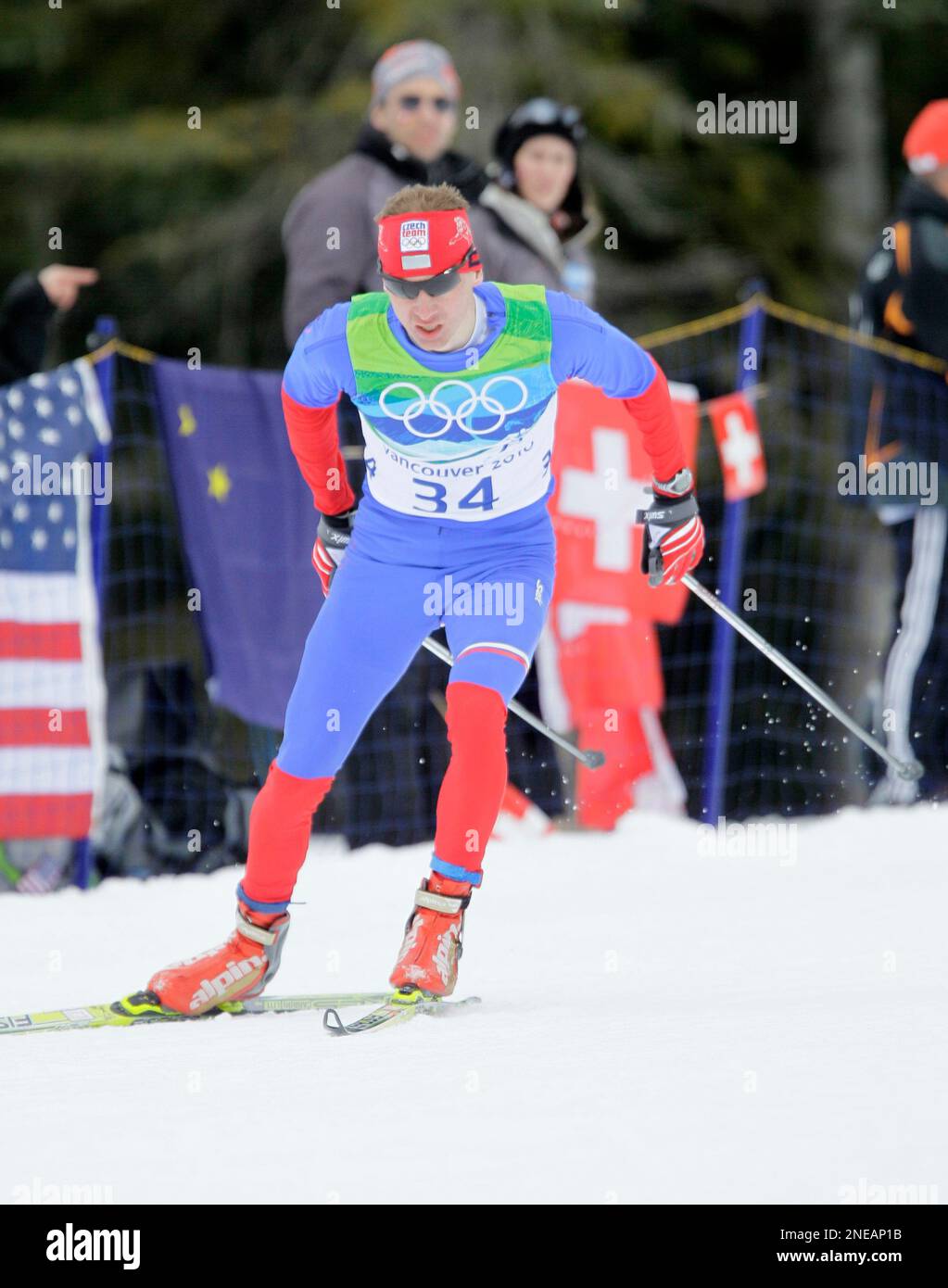 Czech Republic's Lukas Bauer skis during the Men's 15k Cross Country ...