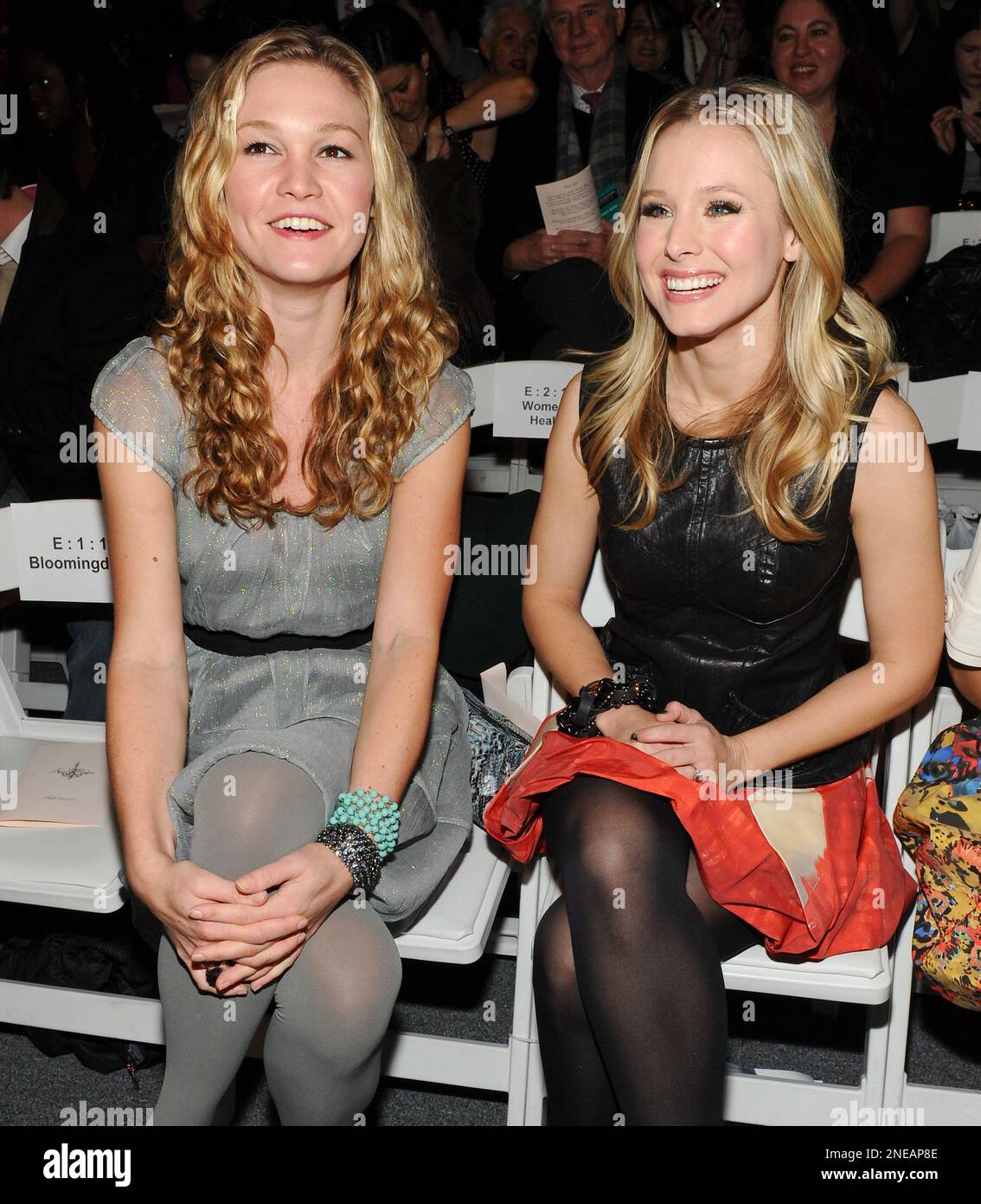 Actresses Julia Stiles, left, and Kristen Bell attend the Tracy Reese ...