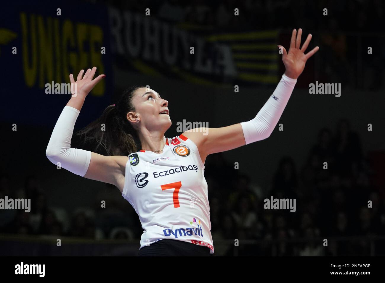 ISTANBUL, TURKIYE - NOVEMBER 02, 2022: Hande Baladin serves during ...