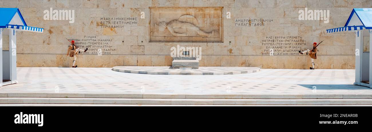 Athens, Greece - August 30, 2022: The changing of the guard at the Tomb ...