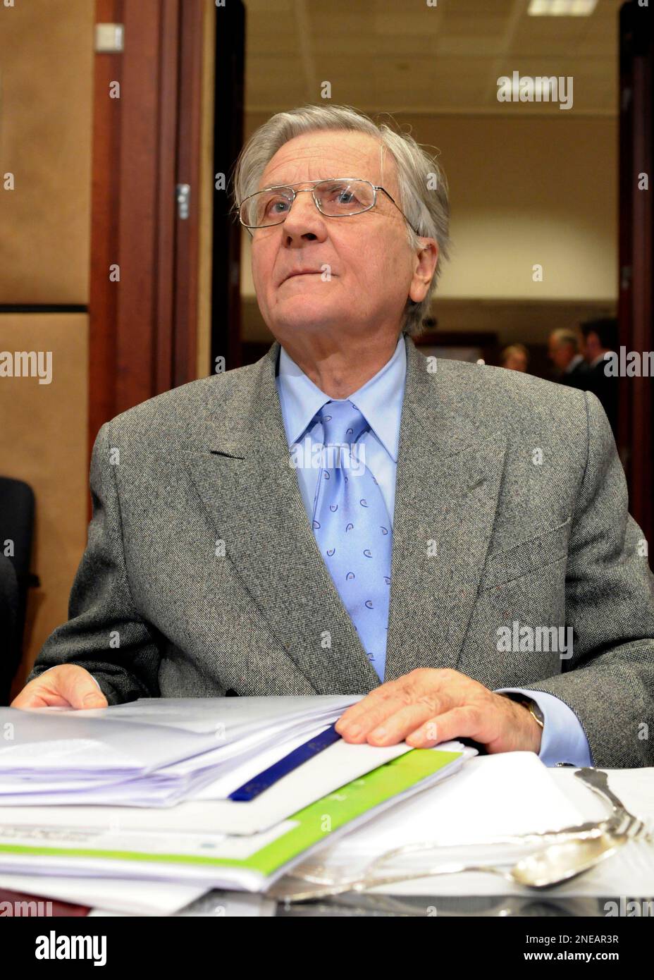 European Central Bank President Jean-Claude Trichet is seen prior to ...