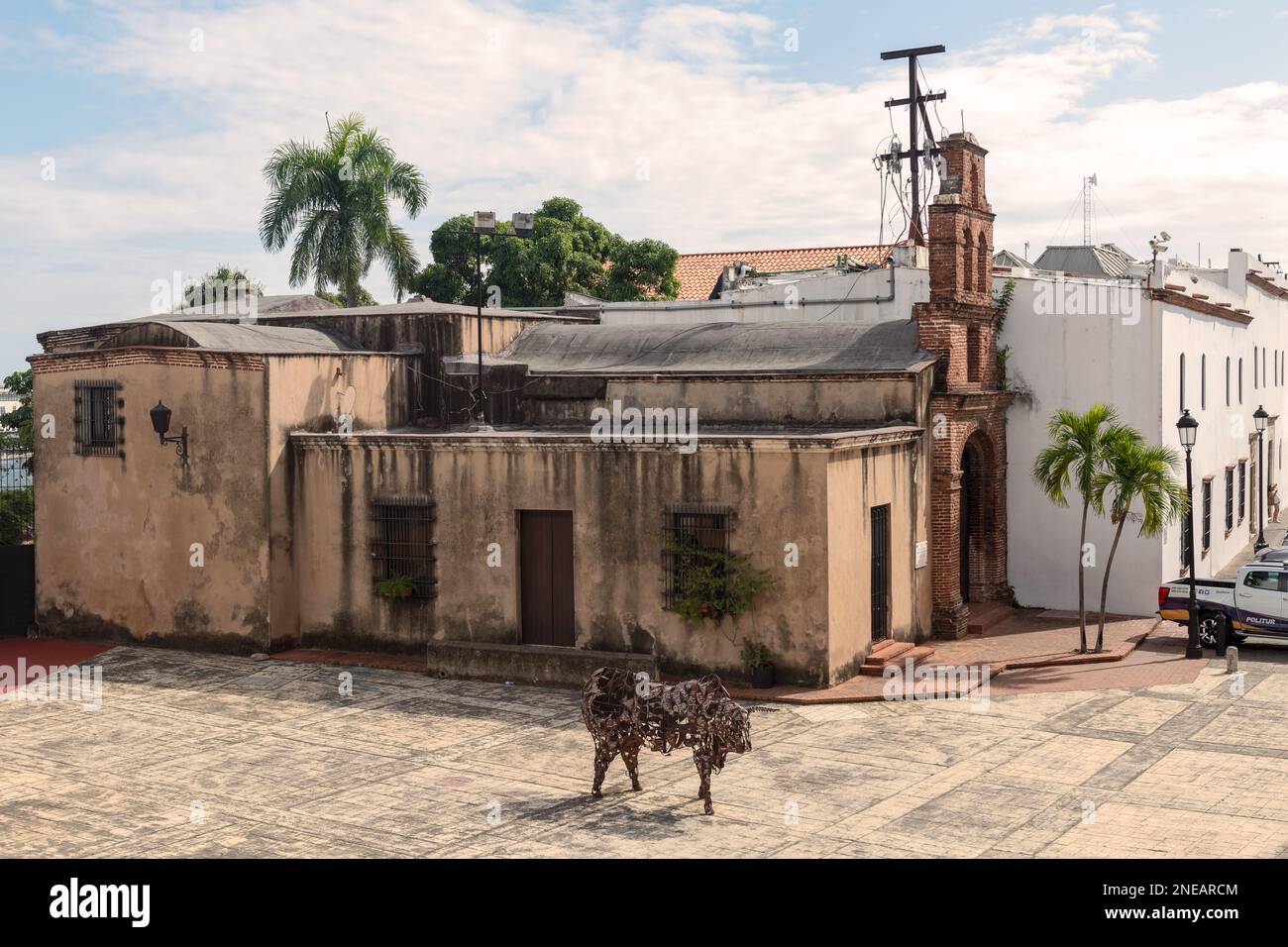 Sculpture of the bull. Modern art. Santo Domingo, Dominican Republic ...