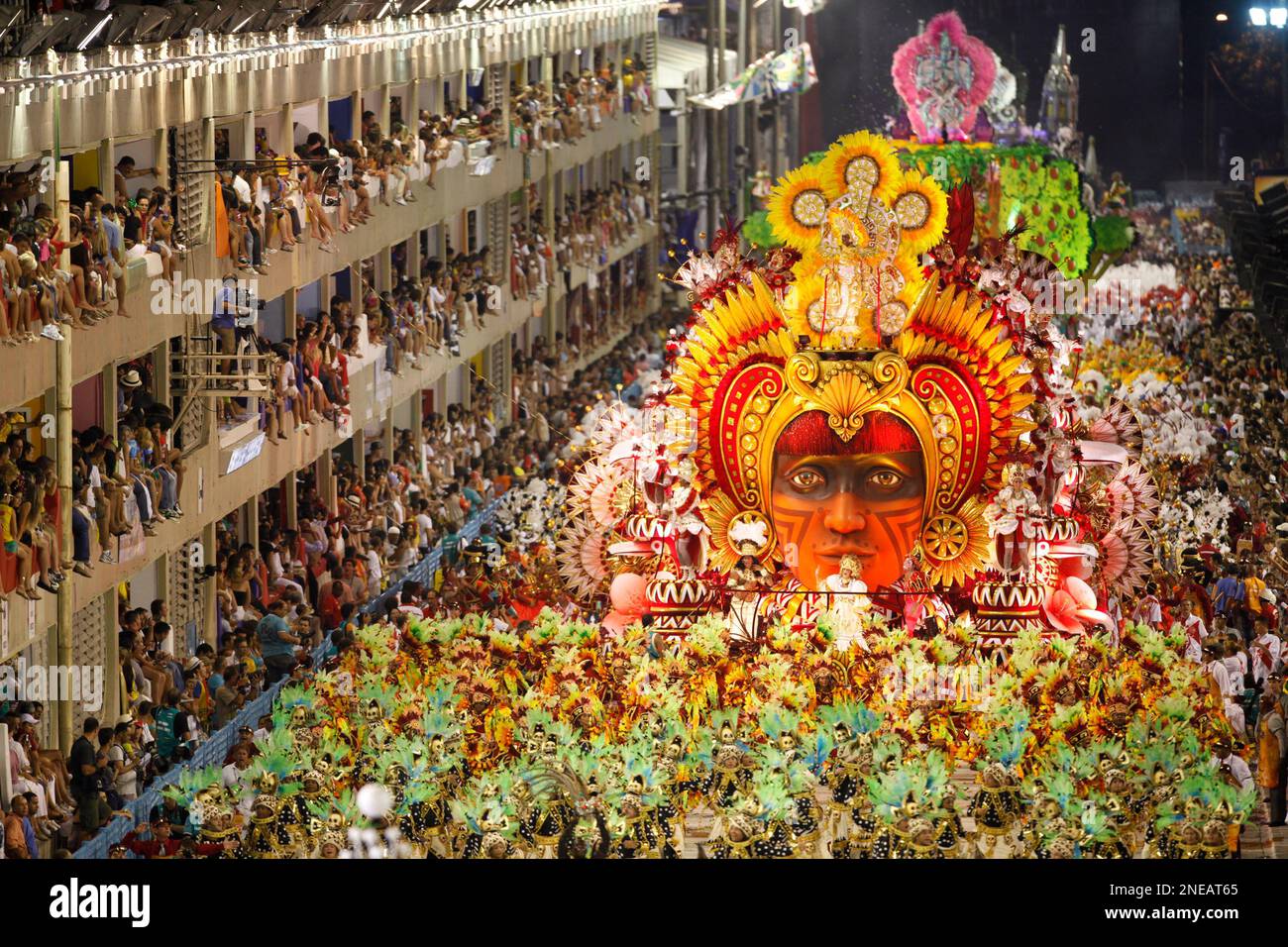 Members of Salgueiro samba school parade during carnival celebrations ...