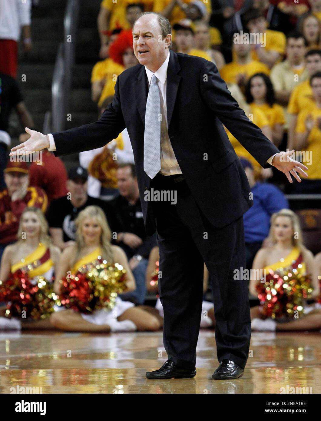 UCLA coach Ben Howland looks for a foul call against Southern ...