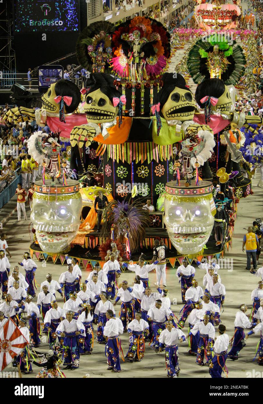 Dancers of Viradouro samba school perform during carnival celebrations ...