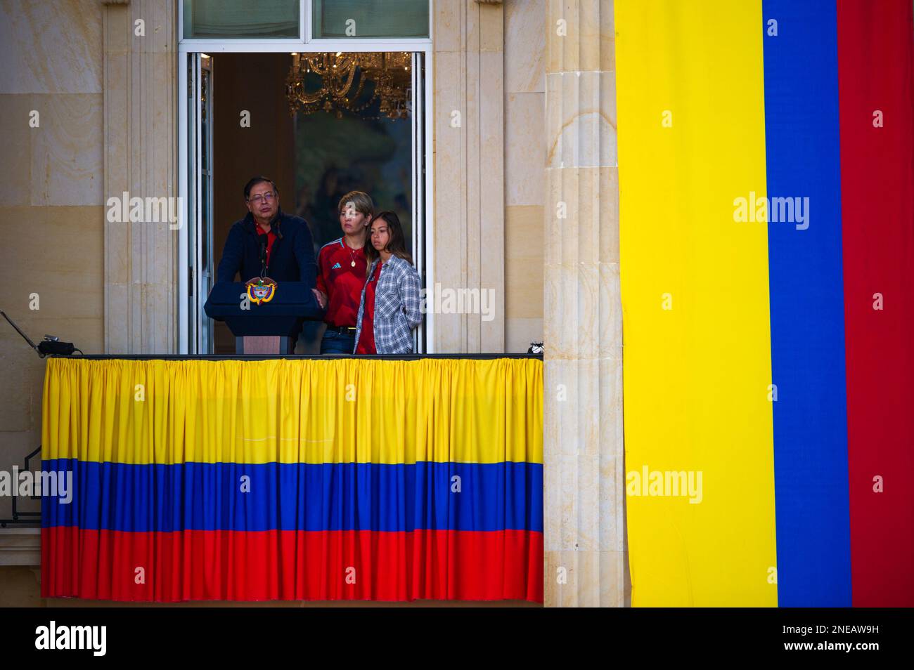 Colombian president Gustavo Petro speaks during a demonstration to ...