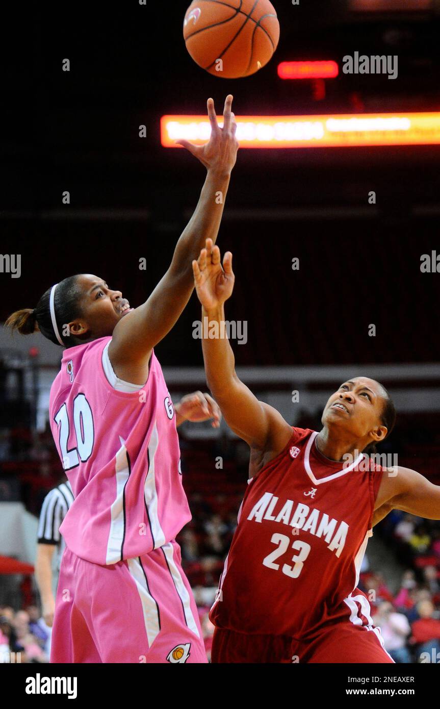 Georgia's Jasmine James (20) and Alabama's Erika Russell (23) battle ...