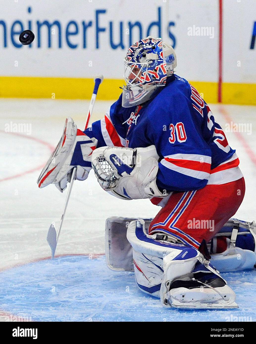 New York Rangers' Henrik Lundqvist makes a save against the Tampa Bay ...