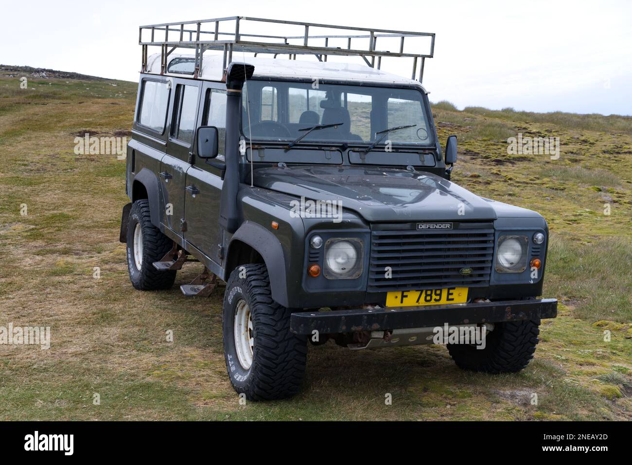 old Land Rover on West Point Island - Falklands Stock Photo - Alamy