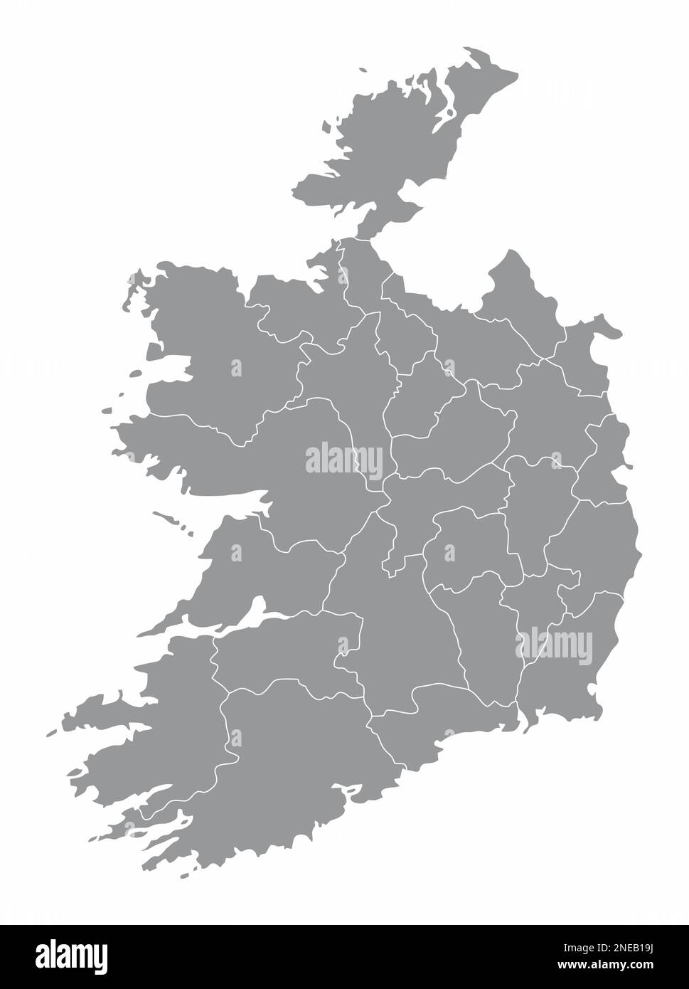 Ireland administrative map isolated on white background Stock Vector ...