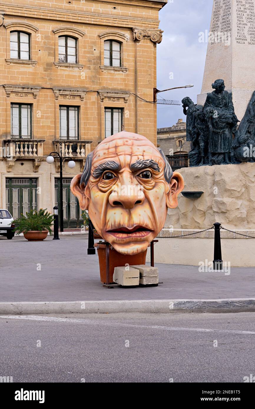 Giant papier-mache heads of carnival dolls decorate the streets during ...