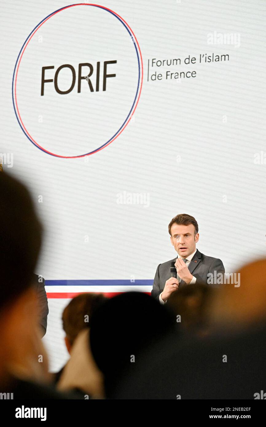 French President Emmanuel Macron during a plenary meeting of the French ...