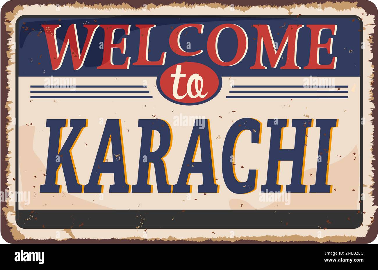 Pakistan Karachi Symbol. rusty sign Round Design Stamp Travel and ...