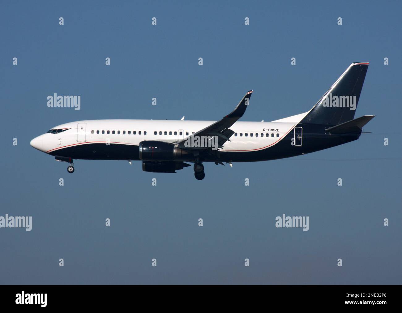 A Boeing 737-300 of 2Excel Aviation arriving at London Gatwick Airport ...