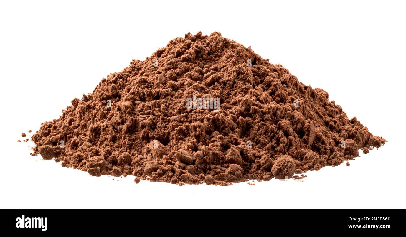 Pile of chocolate cocoa powder isolated on white background Stock Photo ...