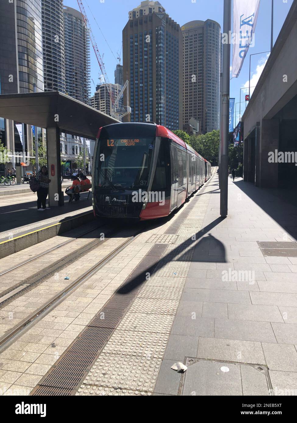 The Sydney light rail tram with buildings in the background Stock Photo ...