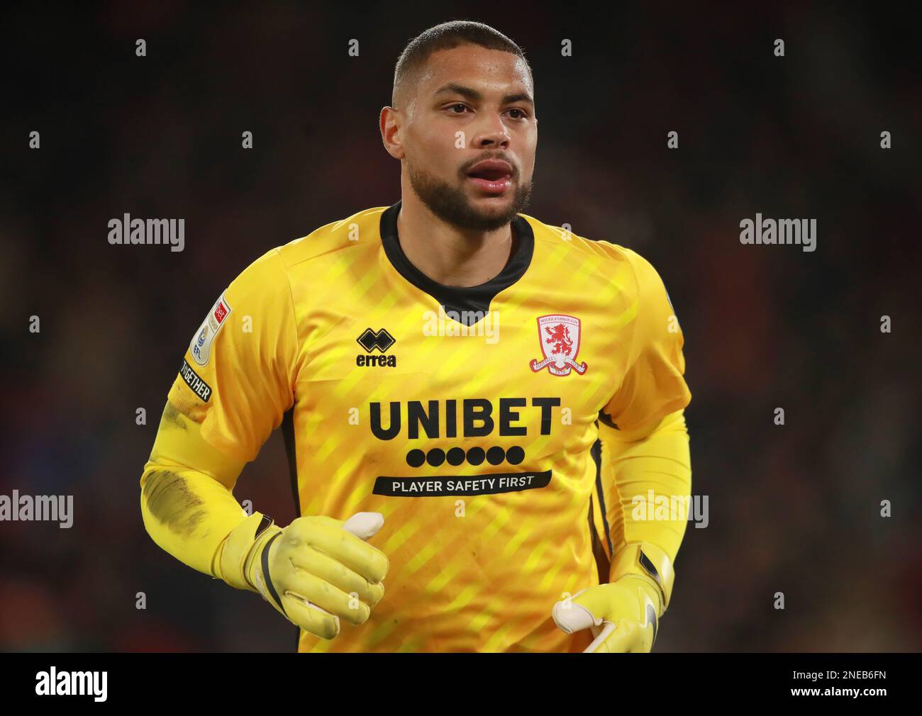Sheffield, UK. 15th Feb, 2023. Zack Steffen of Middlesbrough during the ...