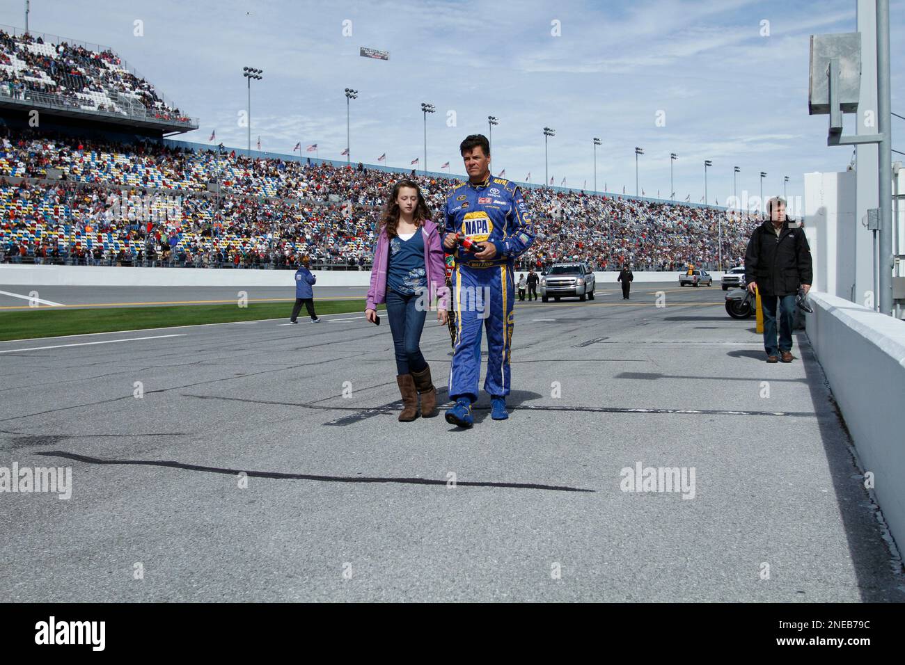 NASCAR driver Michael Waltrip and daughter, Macy, at the Daytona ...