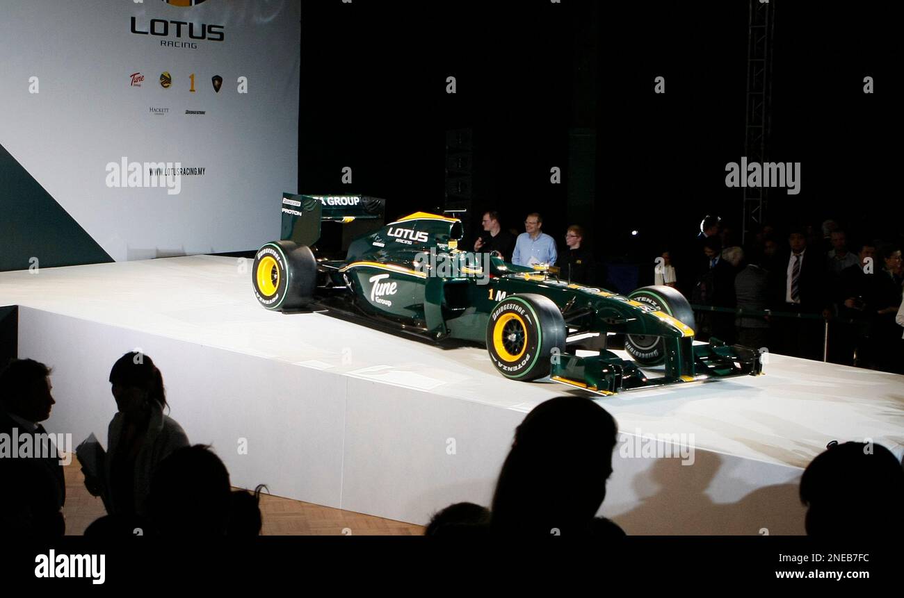 General views of the new F1 Lotus Cosworth T127 car at the press launch ...