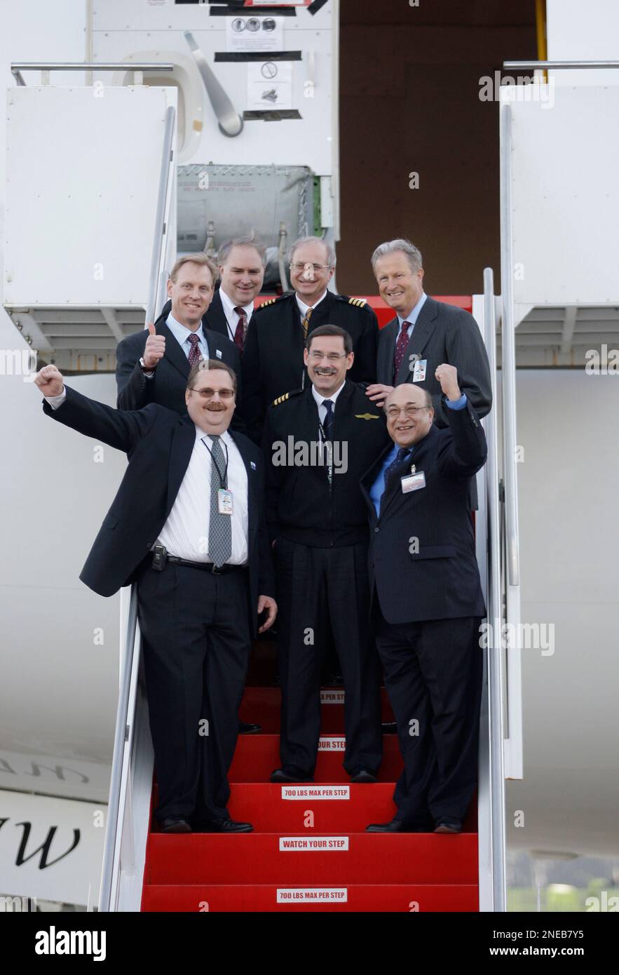 Boeing Co. executives celebrate with Capt. Mark Feuerstein, Boeing Co ...