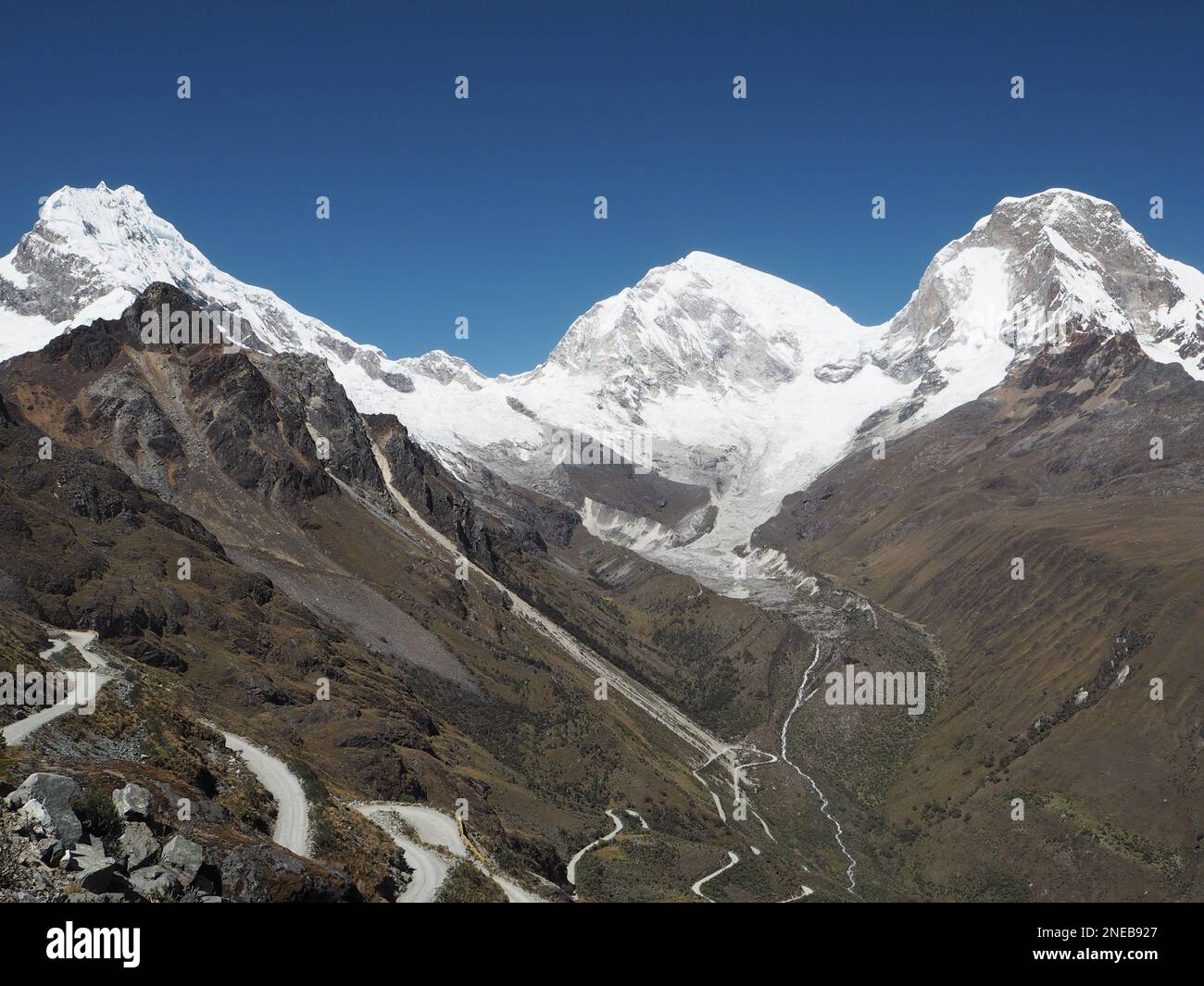 Views climbing Nevado Yanapaccha. A 5460m peak in the Andes, Peru Stock ...