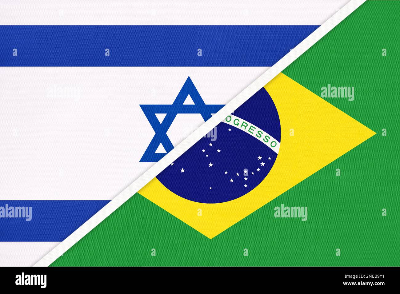 Israel and Brazil, symbol of country. Israeli vs Brazilian national ...
