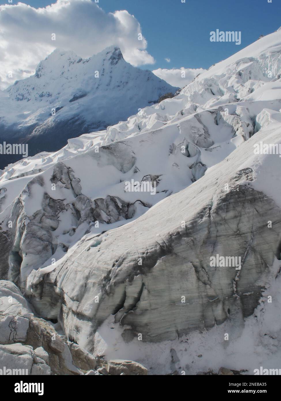 Views climbing Nevado Yanapaccha. A 5460m peak in the Andes, Peru Stock ...
