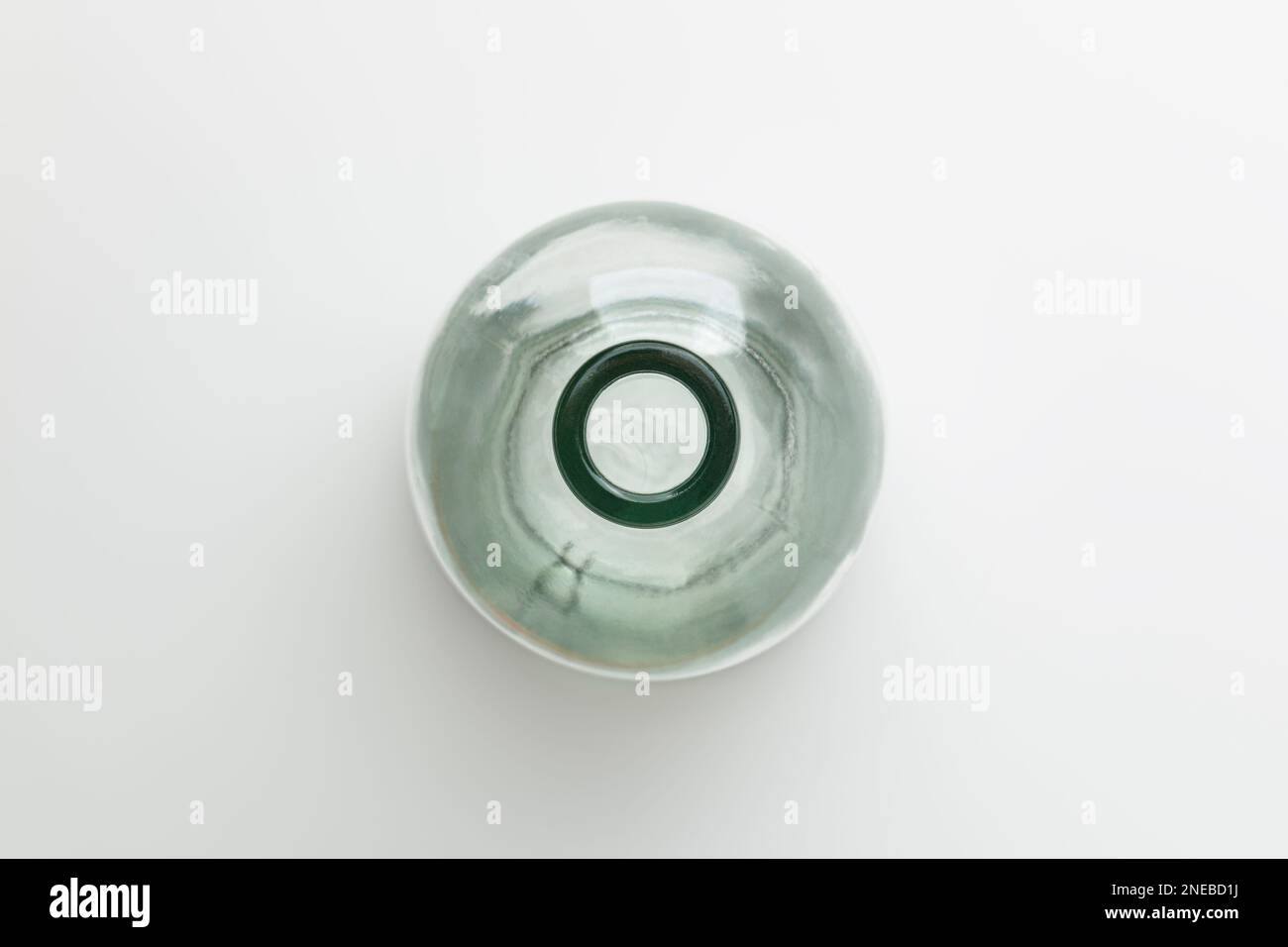 Top view of glass bottle on white background Stock Photo - Alamy