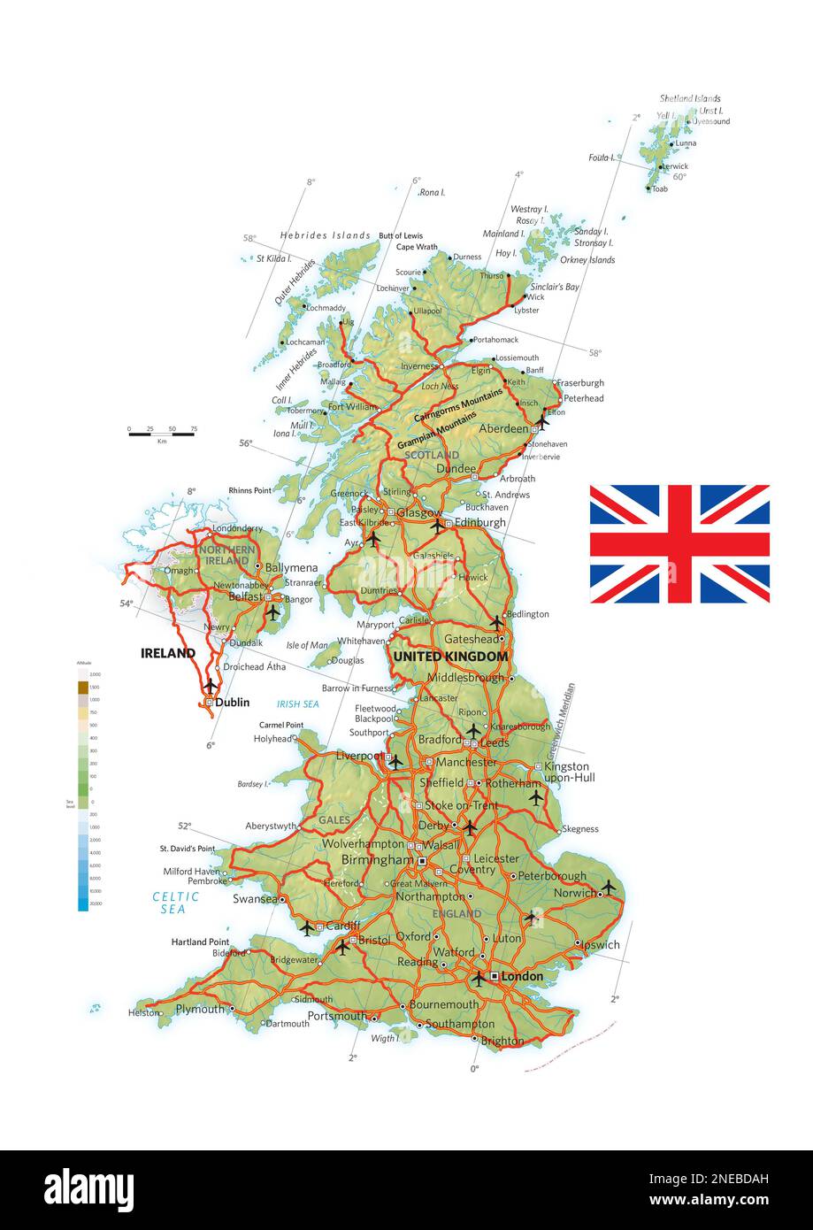 uk physical map