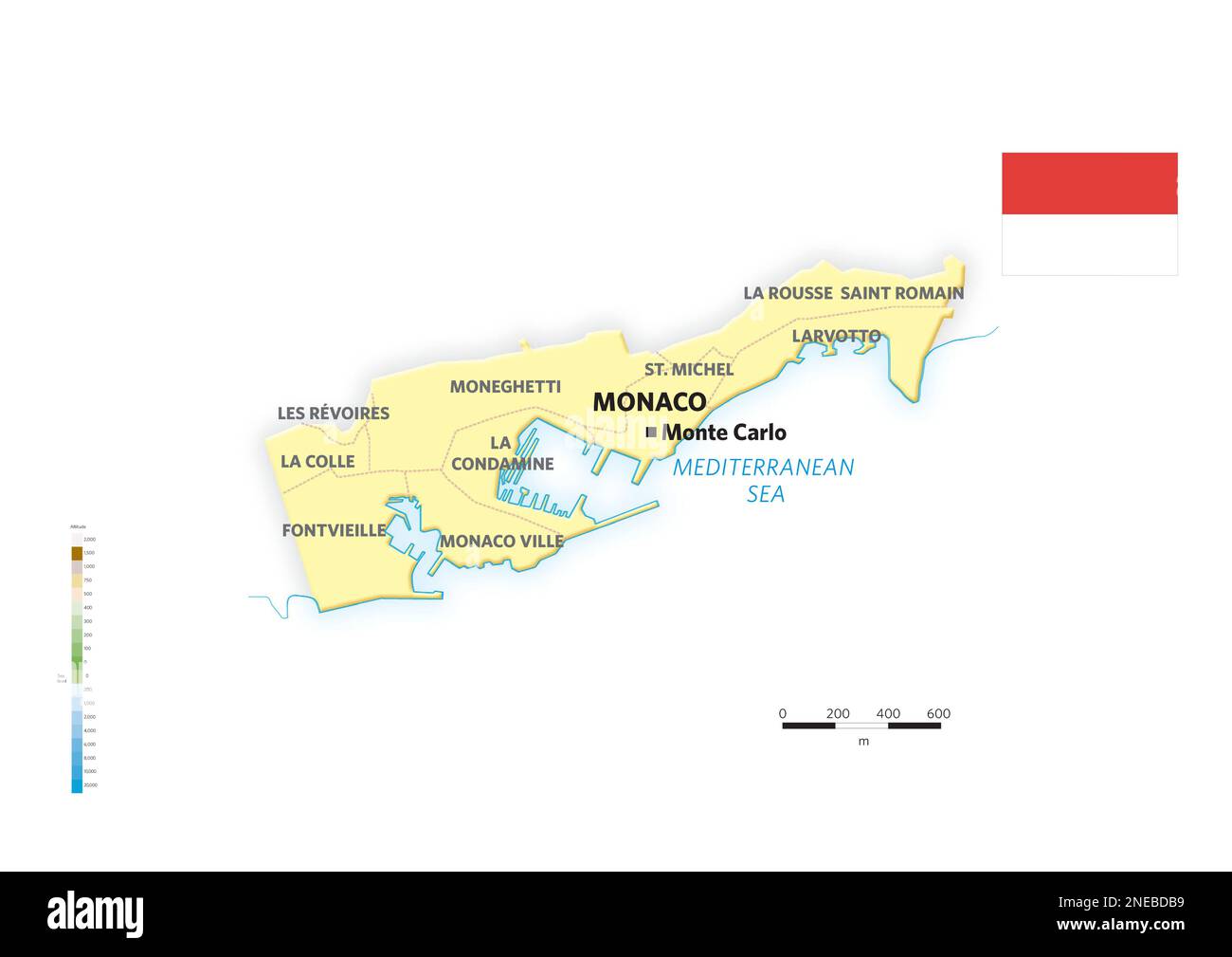 Map of the Principality of Monaco. [Adobe Illustrator (.ai); 3507x2480 ...
