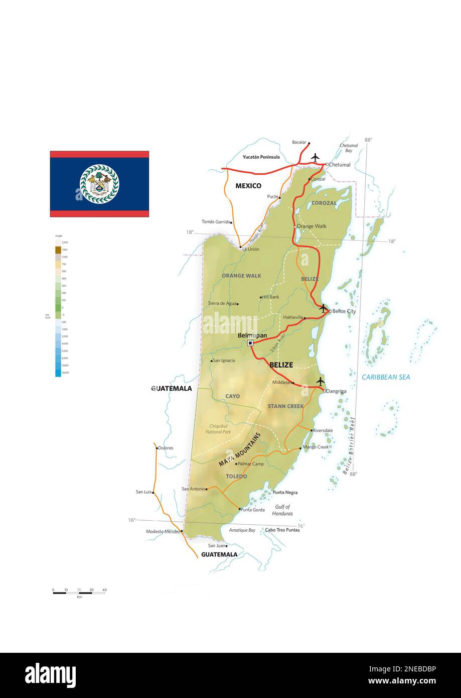 Maps of belize Cut Out Stock Images & Pictures - Alamy