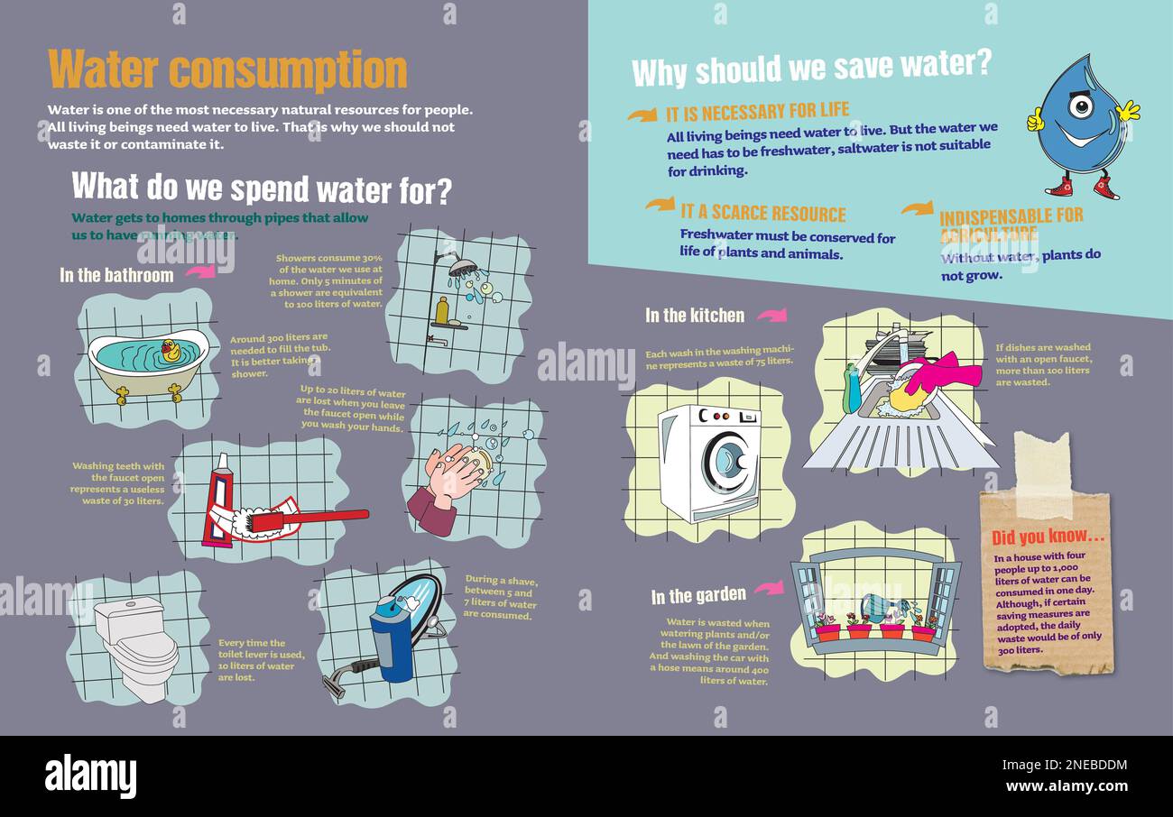 Infographic about water consumption: in what we spend it and why we ...