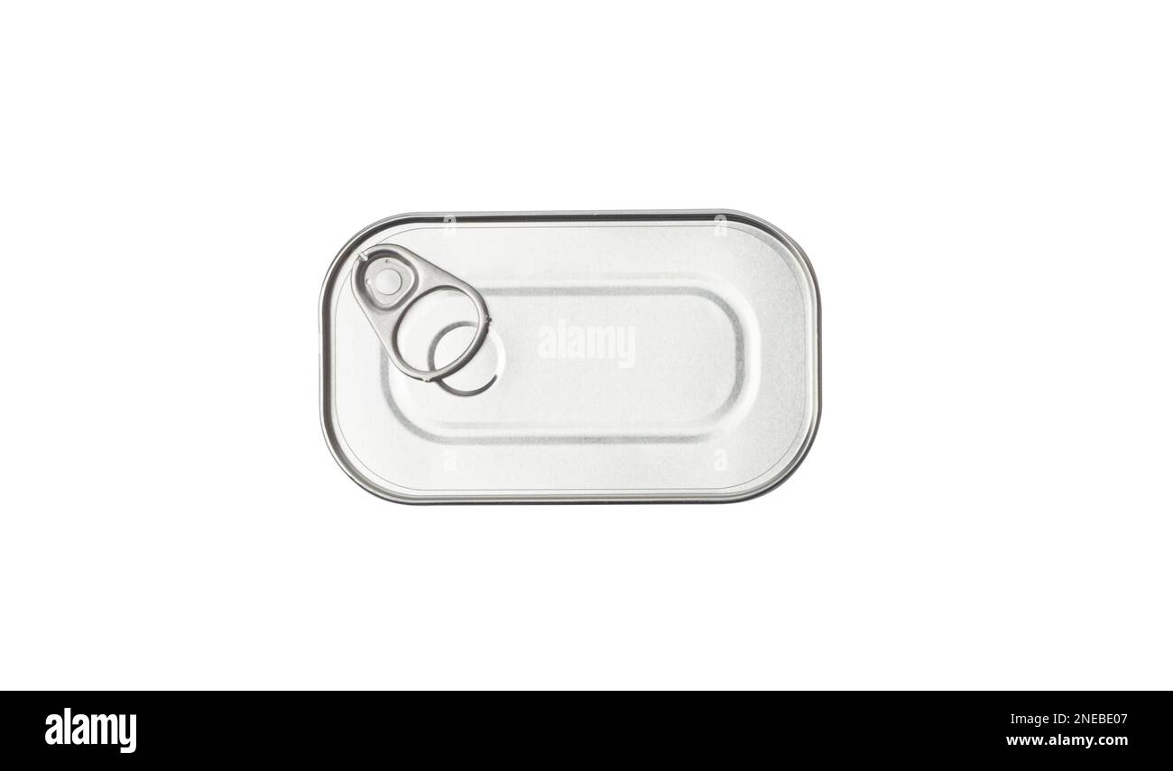 Preserve fish can isolated on white background. Top view. With clipping ...