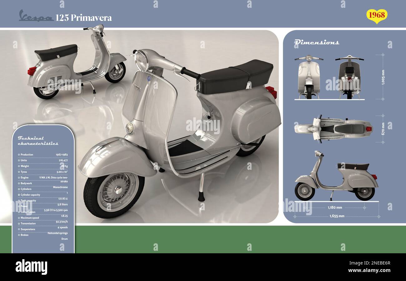 Vespa Primavera Blueprint