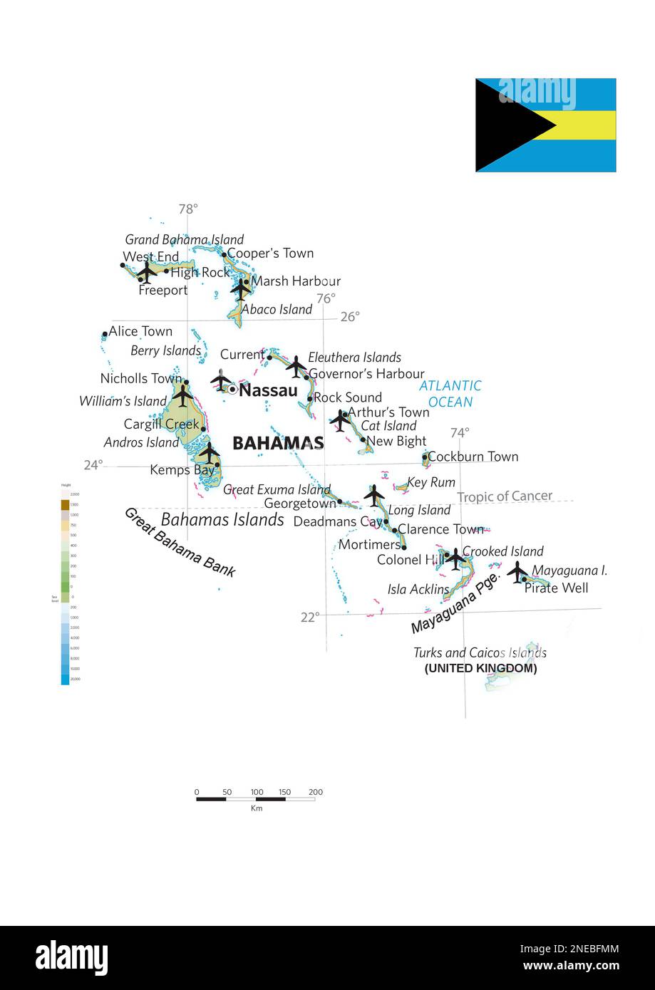 Physical and political map of Bahamas. [Encapsulated Postscript File ...