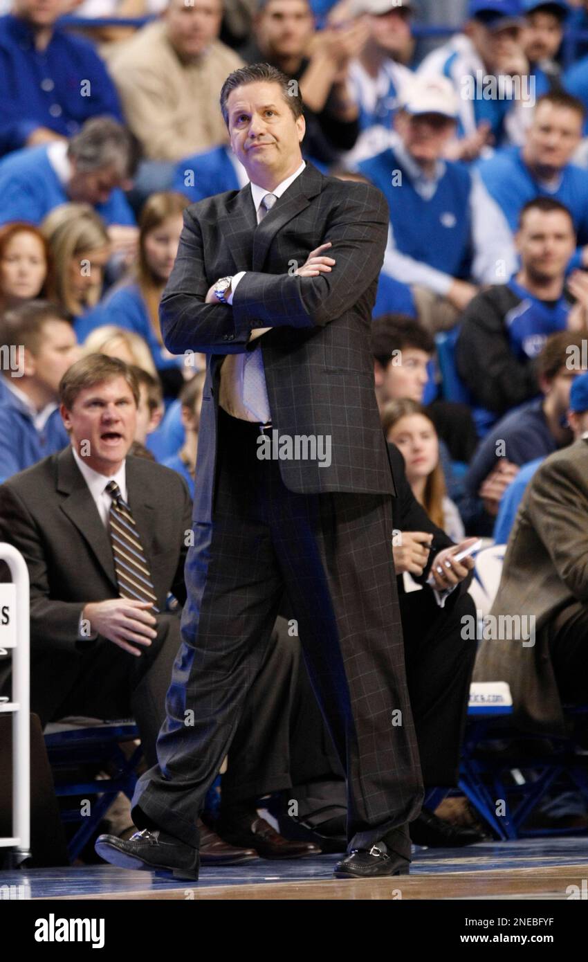 Kentucky coach John Calipari during the first half of their NCAA ...