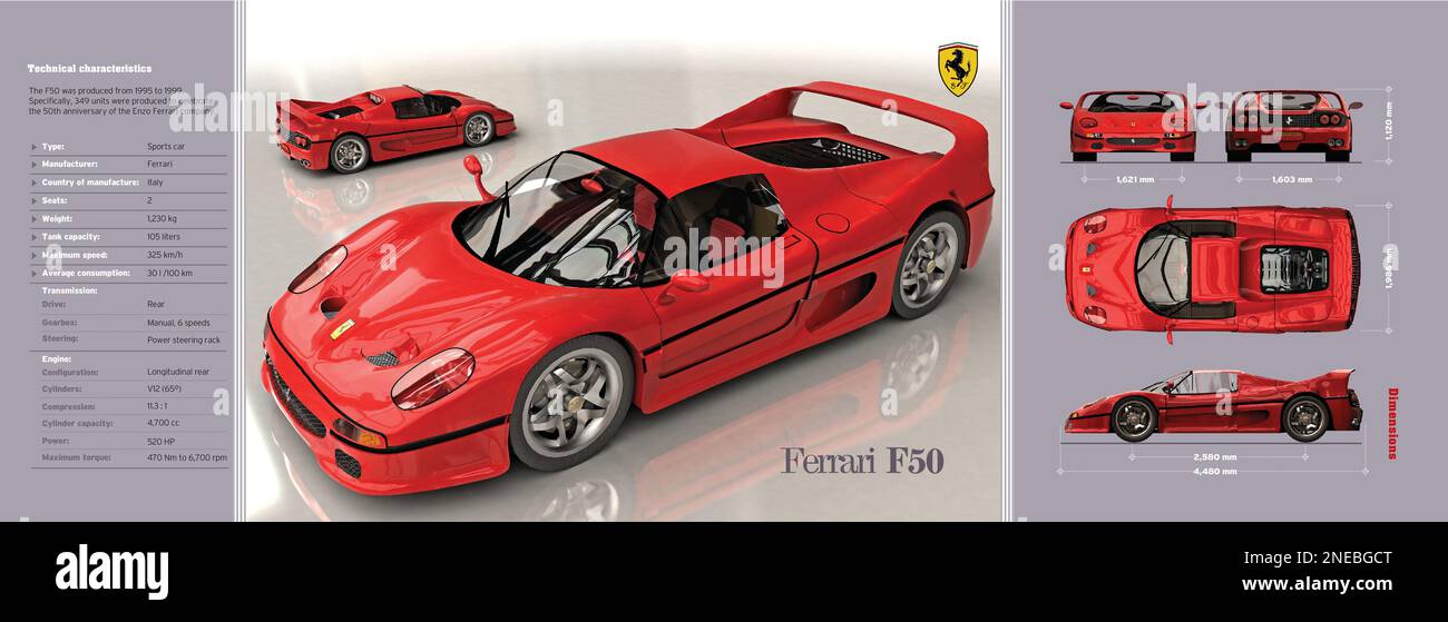 Ferrari F50 Blueprints