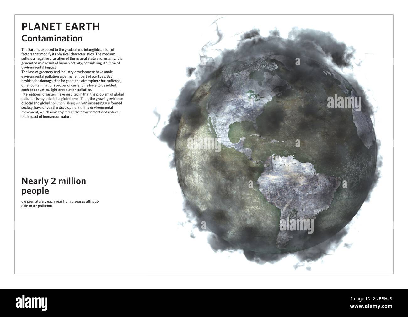 Symbolic picture of Planet Earth under the consequences of the horrific ...
