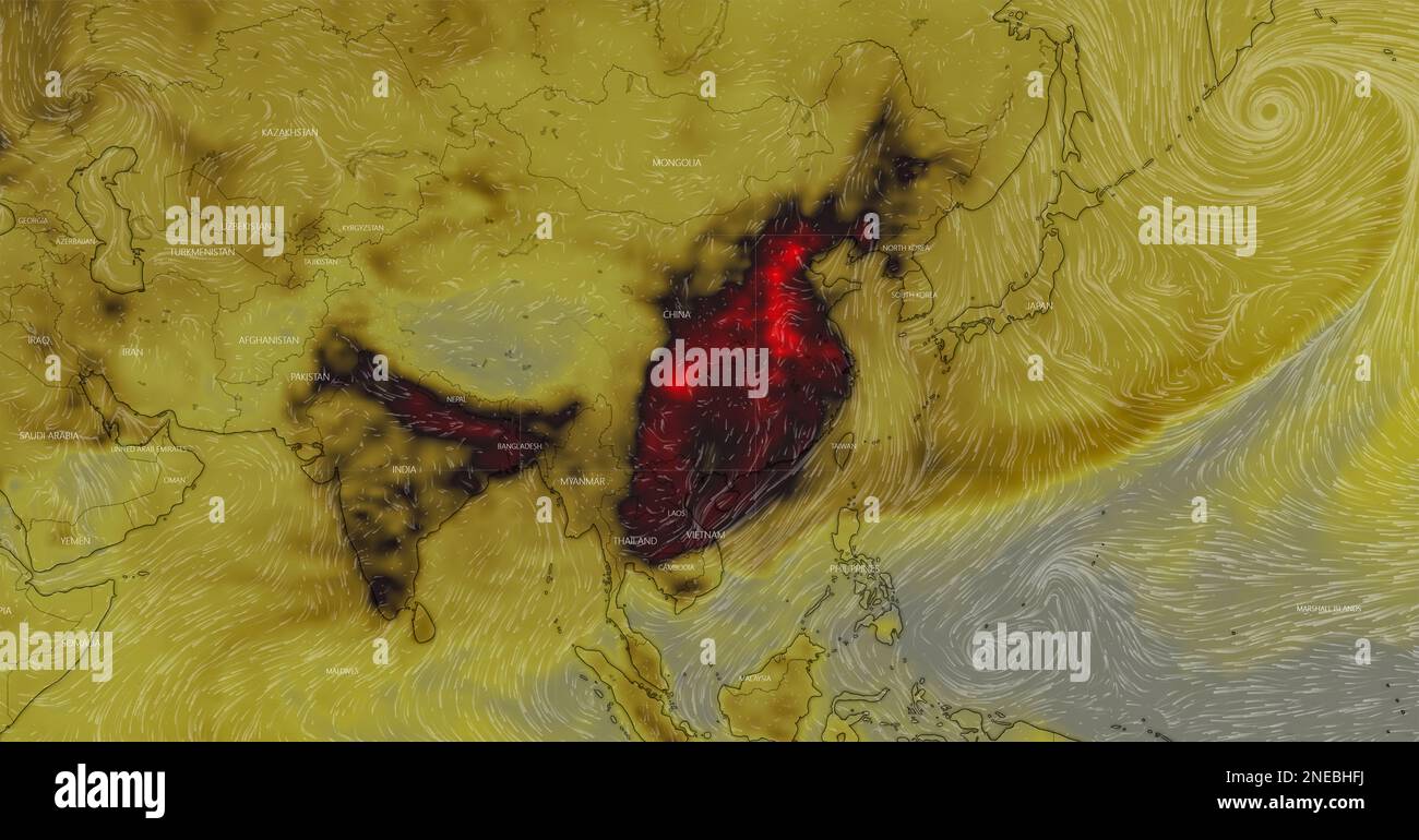 Dresden, Germany – February 14, 2023: Map of Asia, India and China on ...