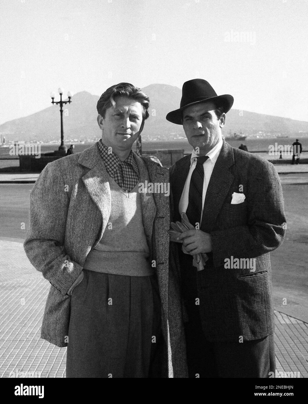 Kirk Douglas, Hollywood actor, left, and Marc Lawrence, also of ...
